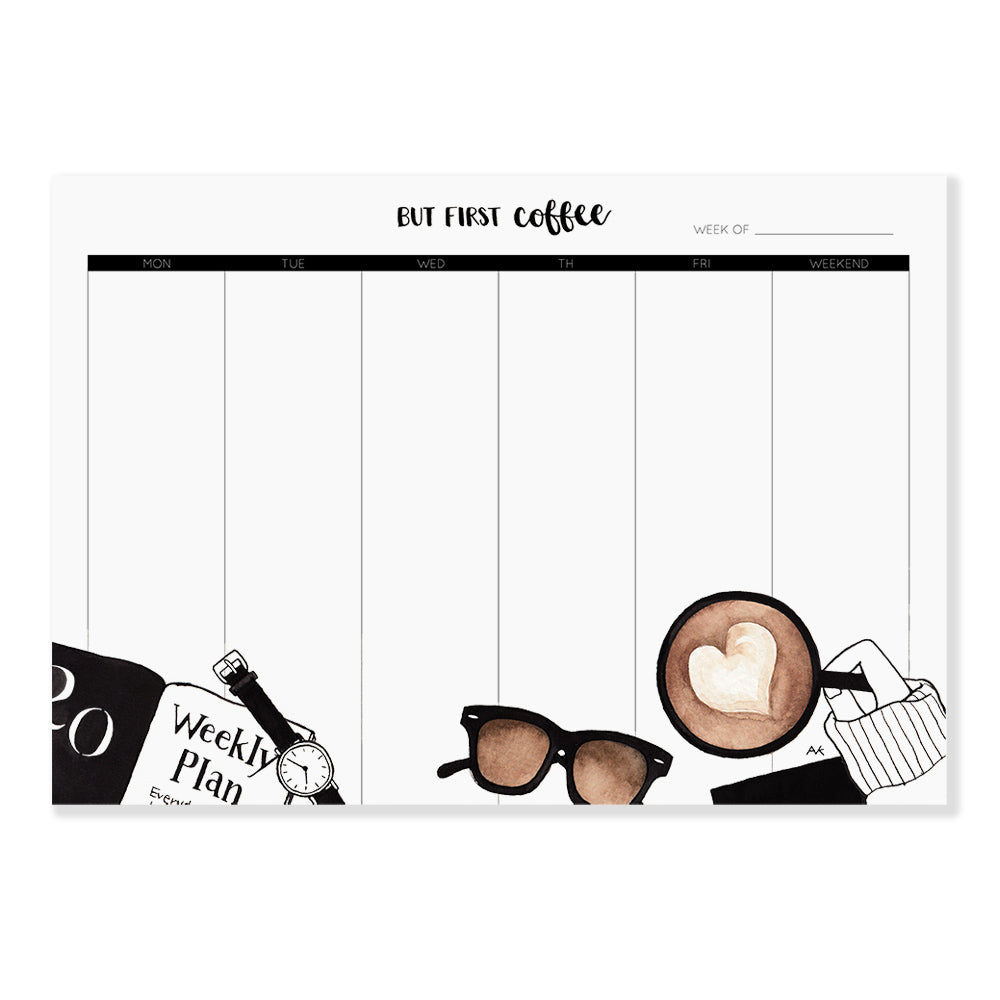 Weekly Planner Coffee Notepad – akrDesignStudio